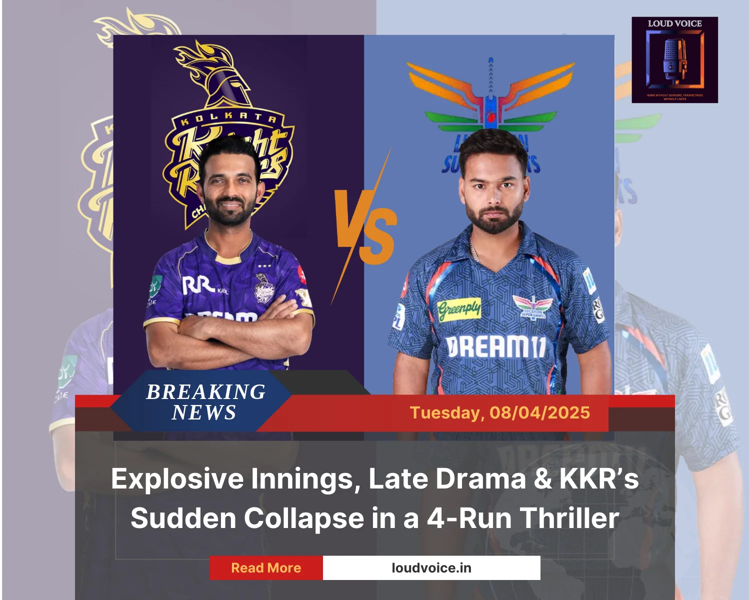 IPL 2025 Match 19 KKR vs LSG: Explosive Innings, Late Drama & KKR’s Sudden Collapse in a 4-Run ...